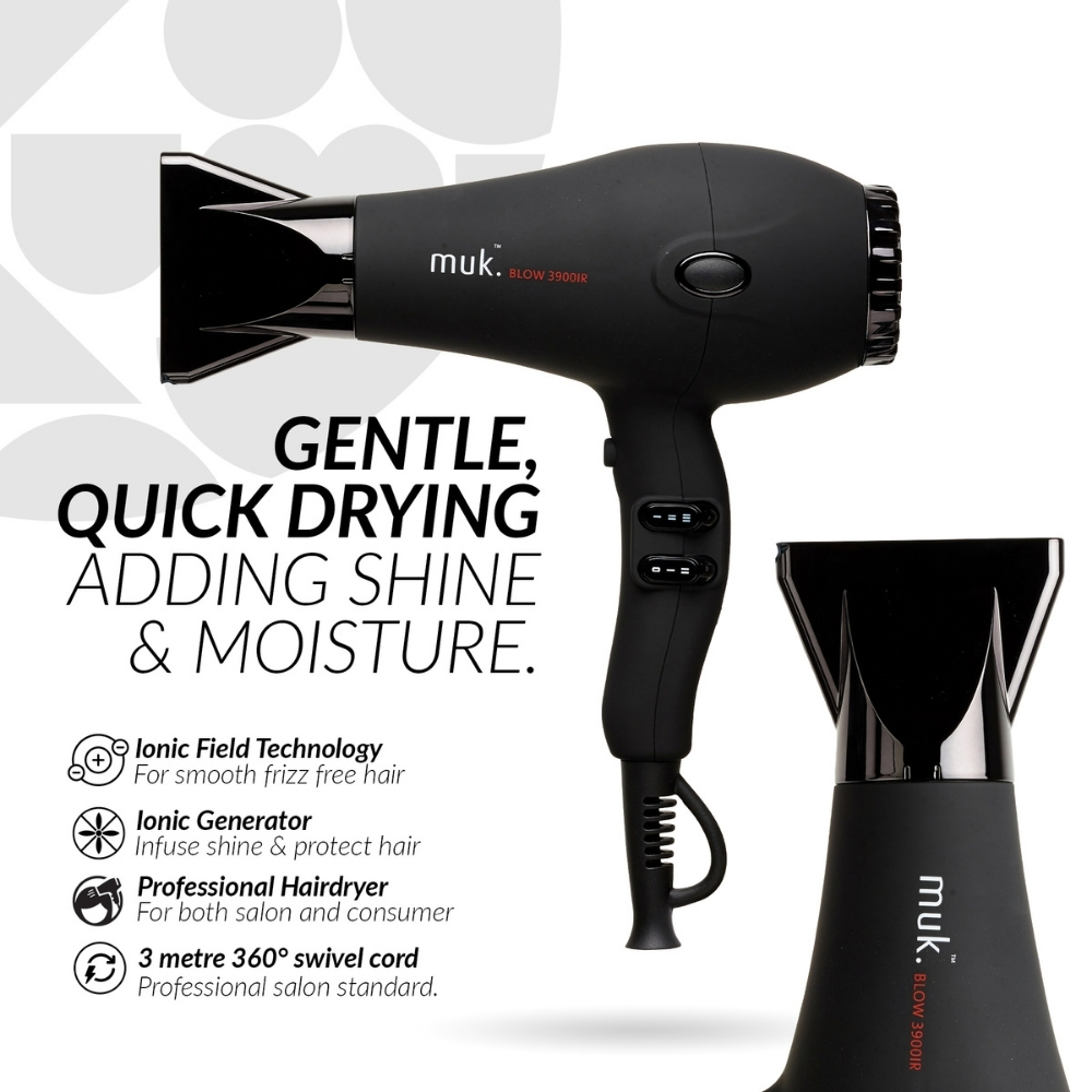 Muk Blow Hair Dryer Matte Black - Hair & Beauty products New Zealand