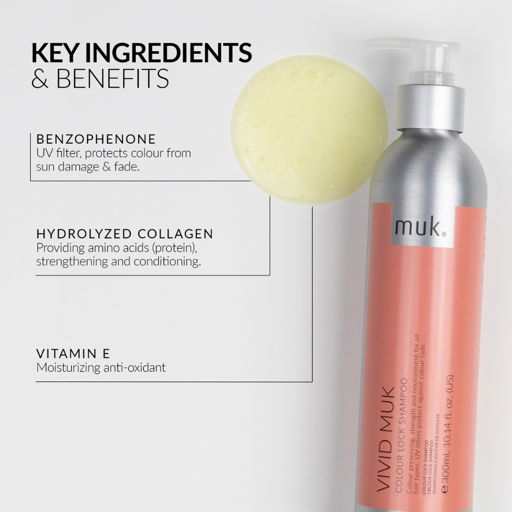 Muk Vivid Colour Lock Shampoo 300ml - Hair & Beauty products New Zealand